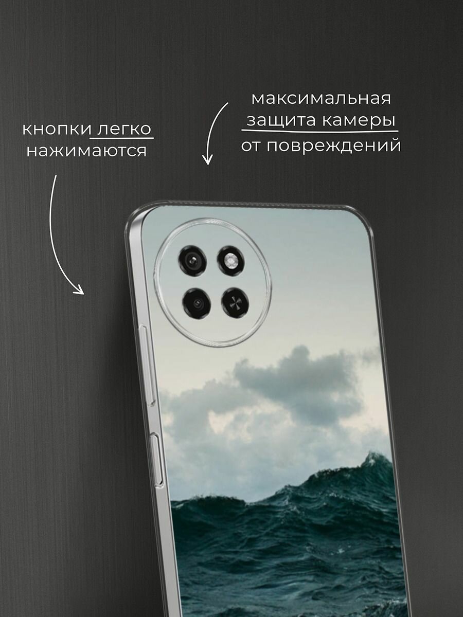 Силиконовый чехол на Itel S23 / Ител S23 с принтом "Волны 11" — фото 1