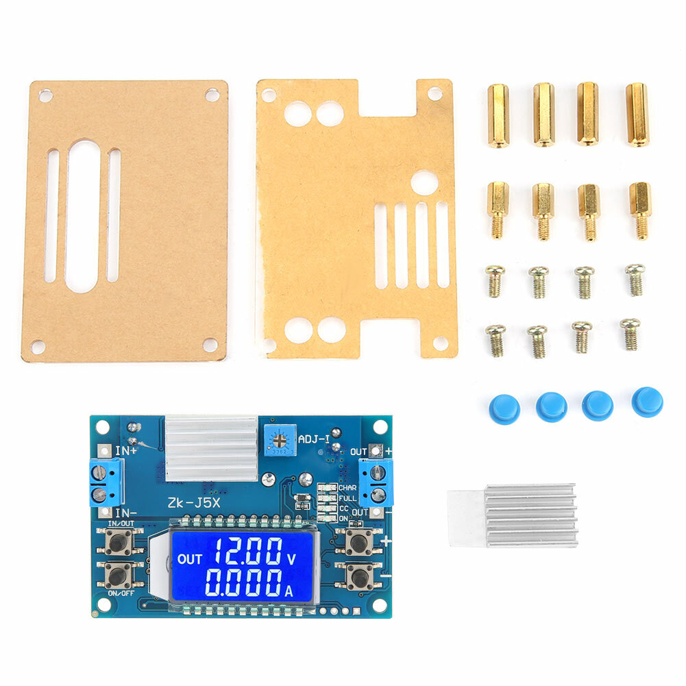 Регулируемый понижающий модуль DC-DC 5A с цифровым ЖК-дисплеем, стабилизатором напряжения и тока, эффективным преобразователем напряжения
