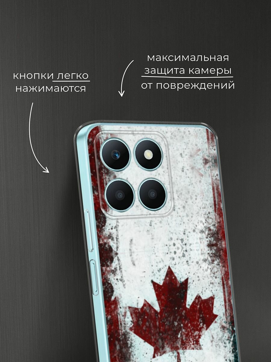 Силиконовый чехол на Honor X6A / Хонор X6A с принтом "Канада" — фото 1