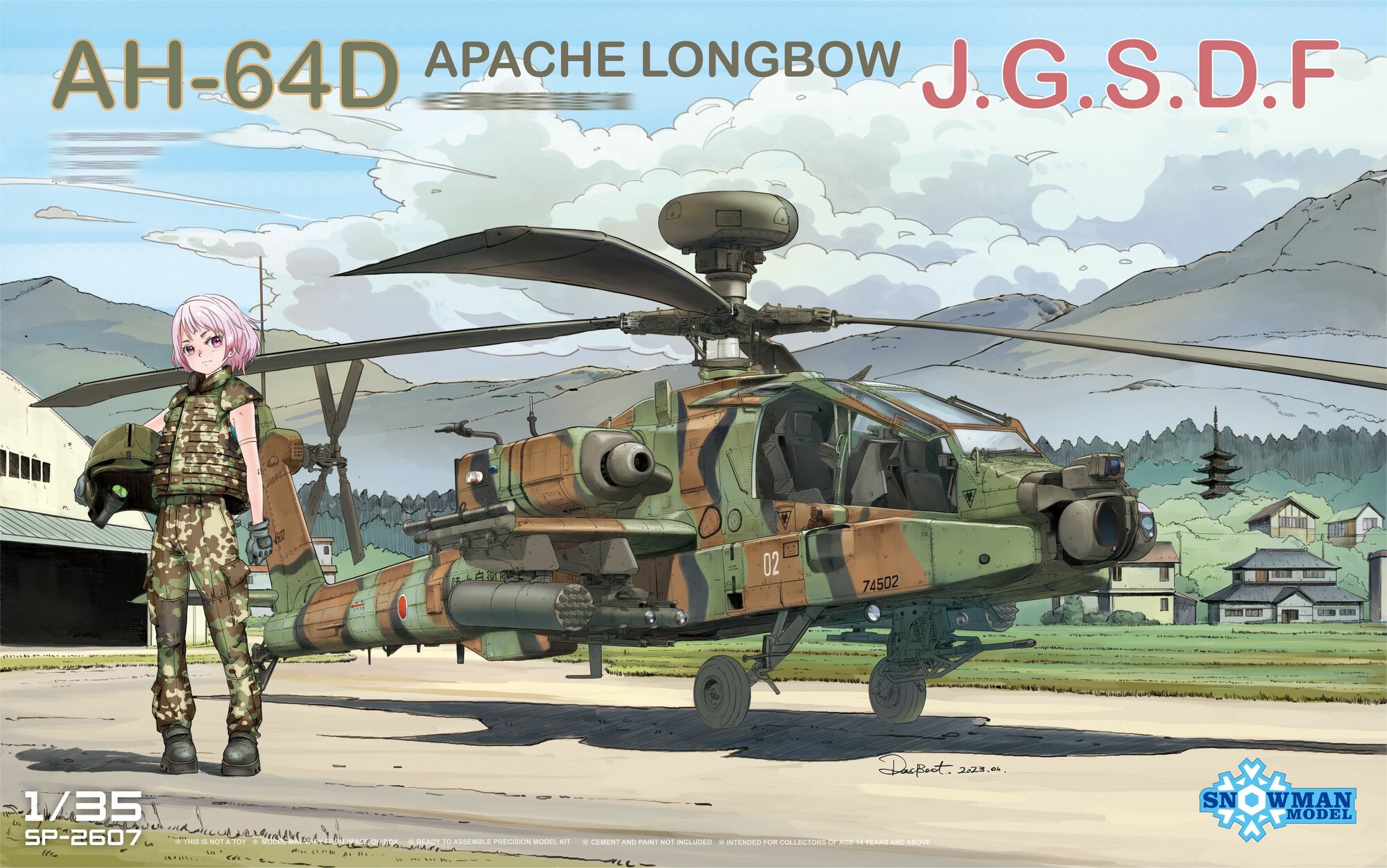 SNOWMAN MODEL SP-2607 1/35 AH-64D APACHE LONGBOW J.G.S.D.F Модель сборки самолёта