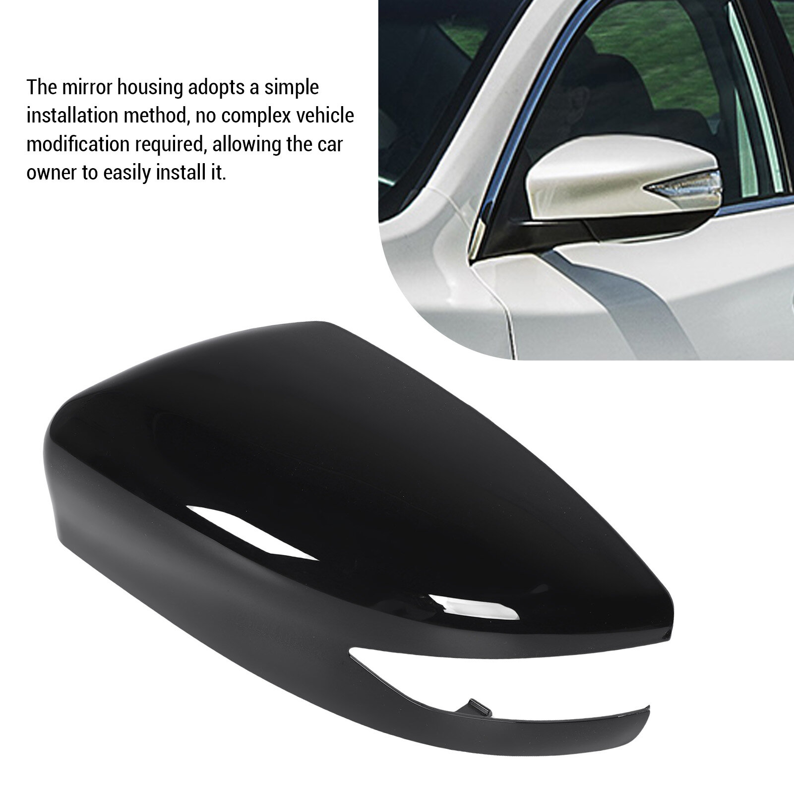 Крышка зеркала заднего вида глянцевая черная стильная крышка бокового зеркала двери автомобиля замена для Altima L33 2013-2018 левая 96374 3TH1A