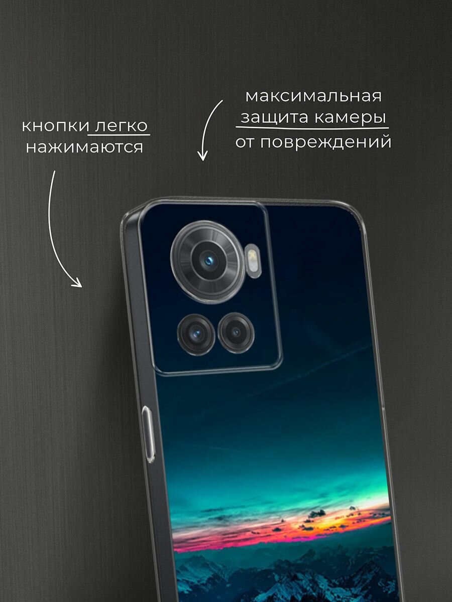 Чехол на OnePlus 10R/Ace / Ван Плас 10R/Ace с принтом "Закат в горах" — фото 1