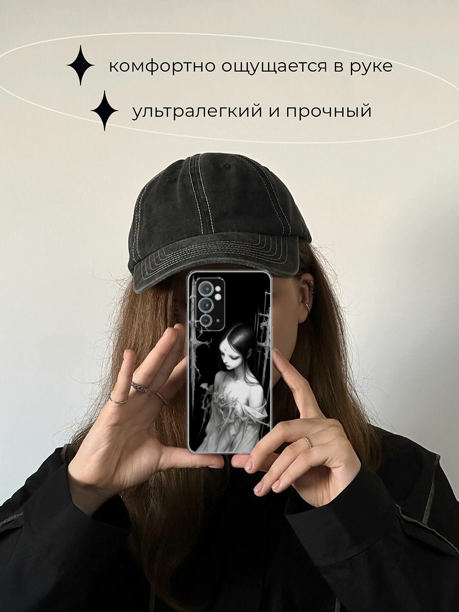 Чехол на OnePlus 9RT / ВанПлас 9RT с принтом "Грустная готическая девушка" — фото 1