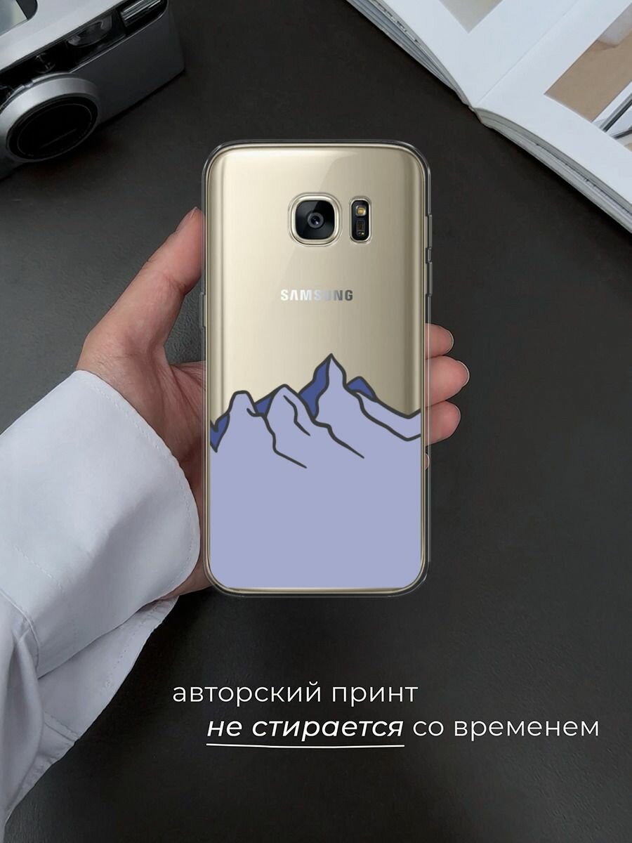 Чехол на Samsung Galaxy S7 / Самсунг Галакси С 7 с принтом "Гора", прозрачный — фото 1