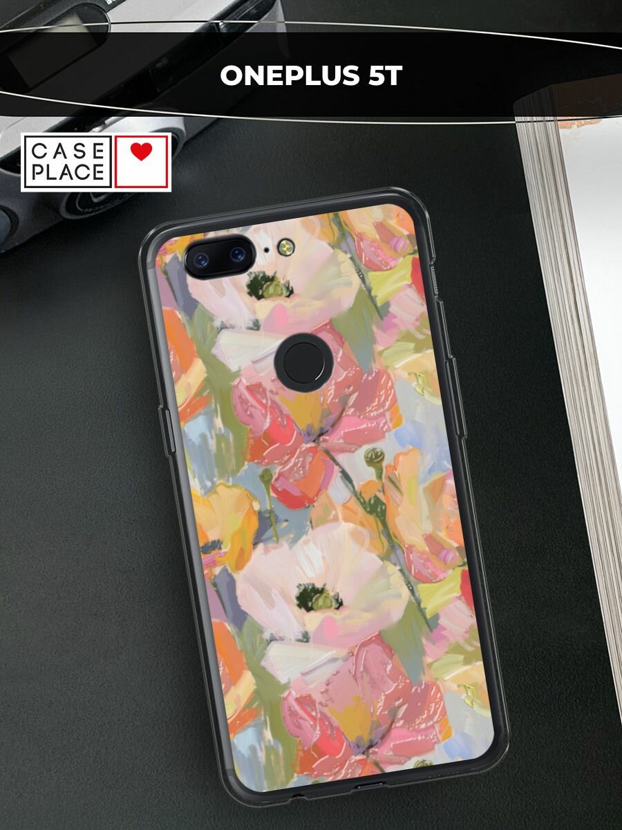 Чехол на OnePlus 5T / ВанПлюс 5Т с принтом "Акварельные анемоны"