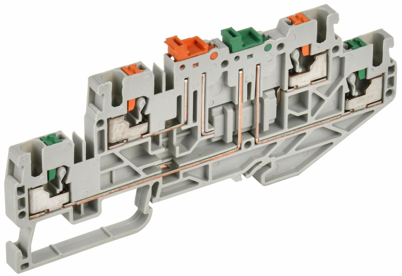 Клемма IEK ARMAFIX, пружинная, Push-in, двухуровневая конструкция, ножевой размыкатель, 2.5 мм2, серая