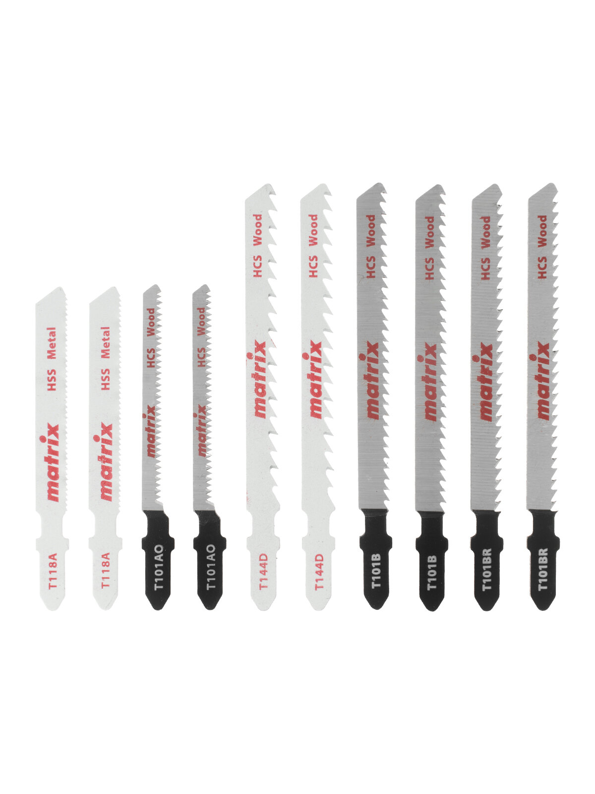 Набор полотен для электролобзика универсальный Matrix 10 шт, T-SET1003 78247
