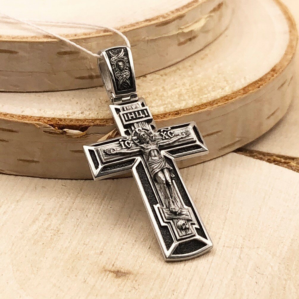 Крестик, серебро, 925 проба, оксидирование, чернение