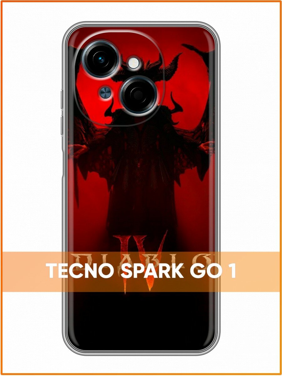 Чехол для Tecno Spark Go 1 с принтом Диабло (Техно Спарк Го 1)