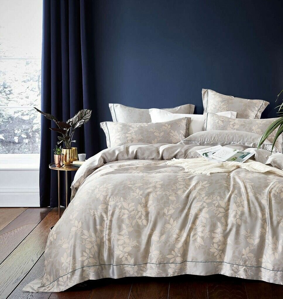 Постельное белье Вальтери Евро (200*220) 4 наволочки, тенсел с рисунком