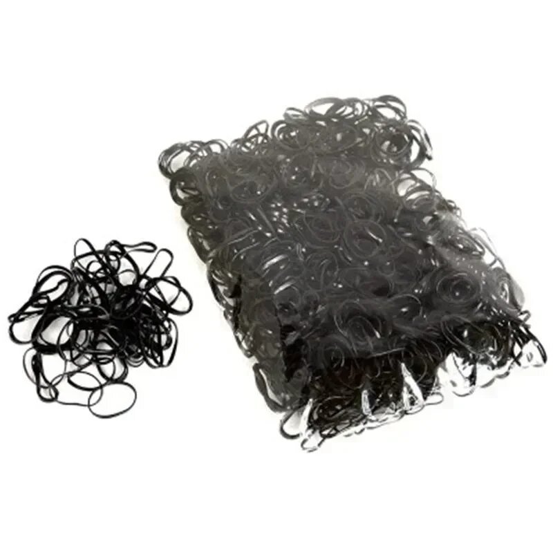 Черные резинки для волос, 200 шт.