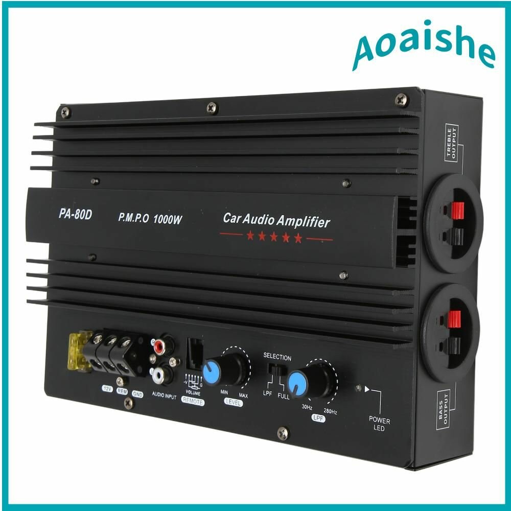 Усилитель мощности PA 80D, 1000 Вт, для автомобильной акустики, высокой мощности