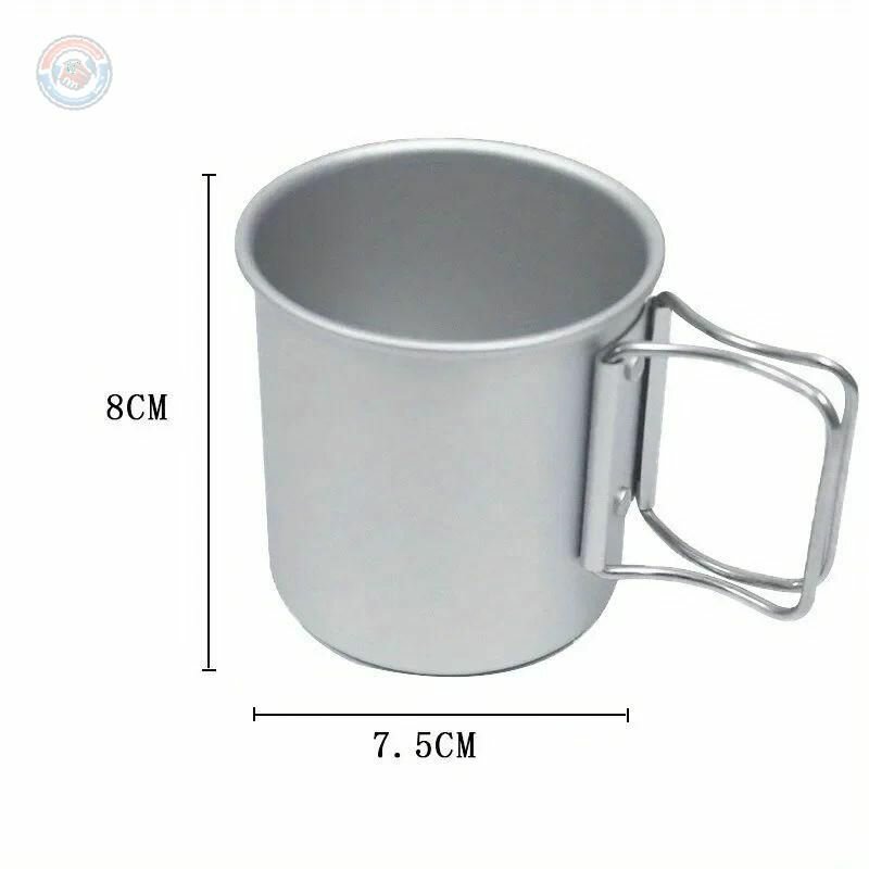 Алюминиевый походный стакан для кемпинга и пикника, складная кружка 375 мл, легкий металлический кубок для туризма и путешествий