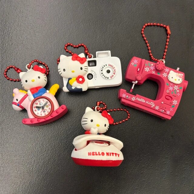Подвеска Hello Kitty в виде ретро-швейной машинки, милый брелок Hello Kitty в форме японской камеры, подарочный набор на день рождения ко Дню 2000 года.