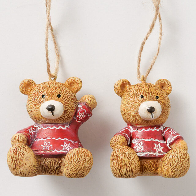 Елочные игрушки Мишки Бэйли - Уютная Зима 6 см, 2 шт, Boltze, 2058910-набор