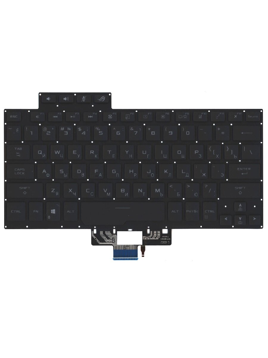 Клавиатура для ноутбука Asus ROG Zephyrus G14 GA401 черная c подсветкой маленький энтер
