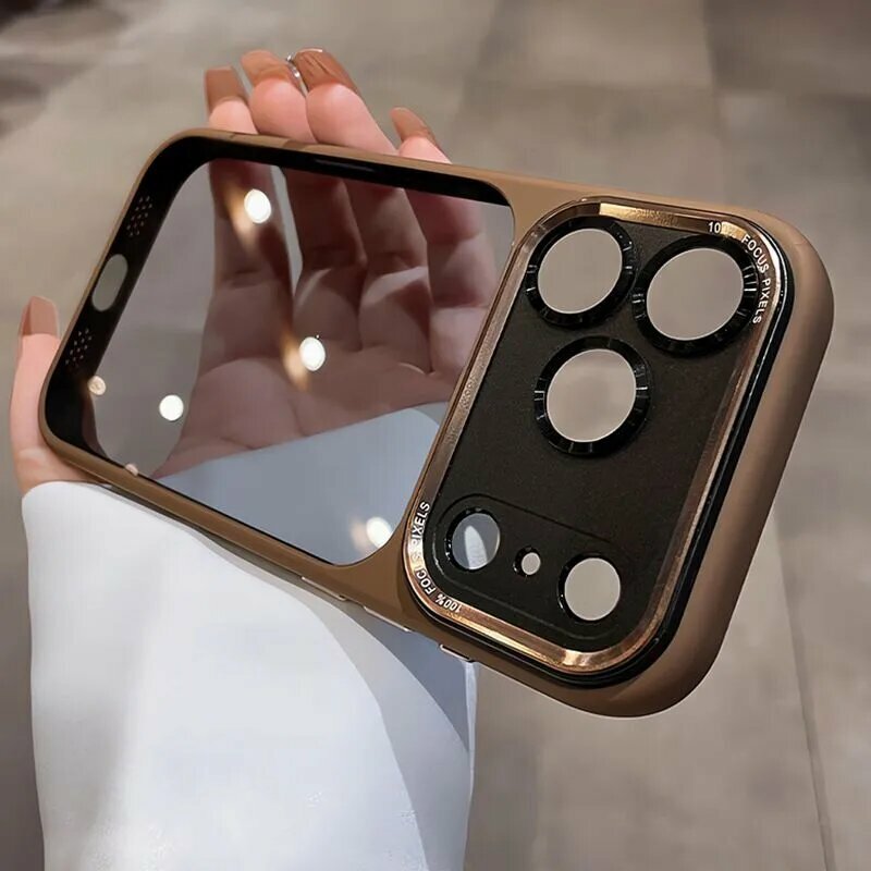 Чехол для Apple iPhone 17 Pro (айфон 17 про) с металлической рамкой для защиты объектива, изготовленный из высококачественного материала PC+TPU