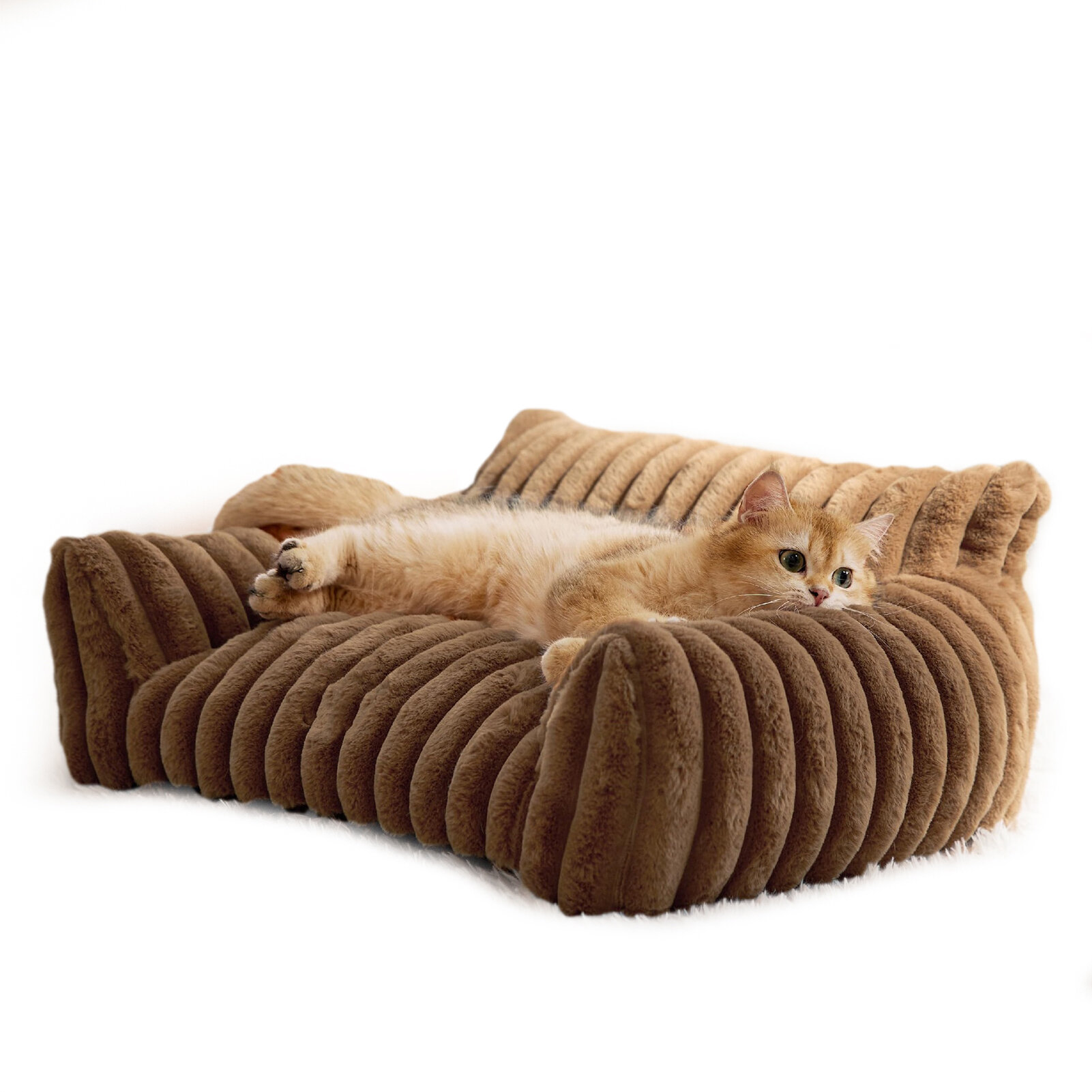 Cat Couch Bed Cute Pet for Small Medium and Large Cats Dogs Fluffy Sofa Pets Indoor with Non-Slip Bottom & Washable Cover