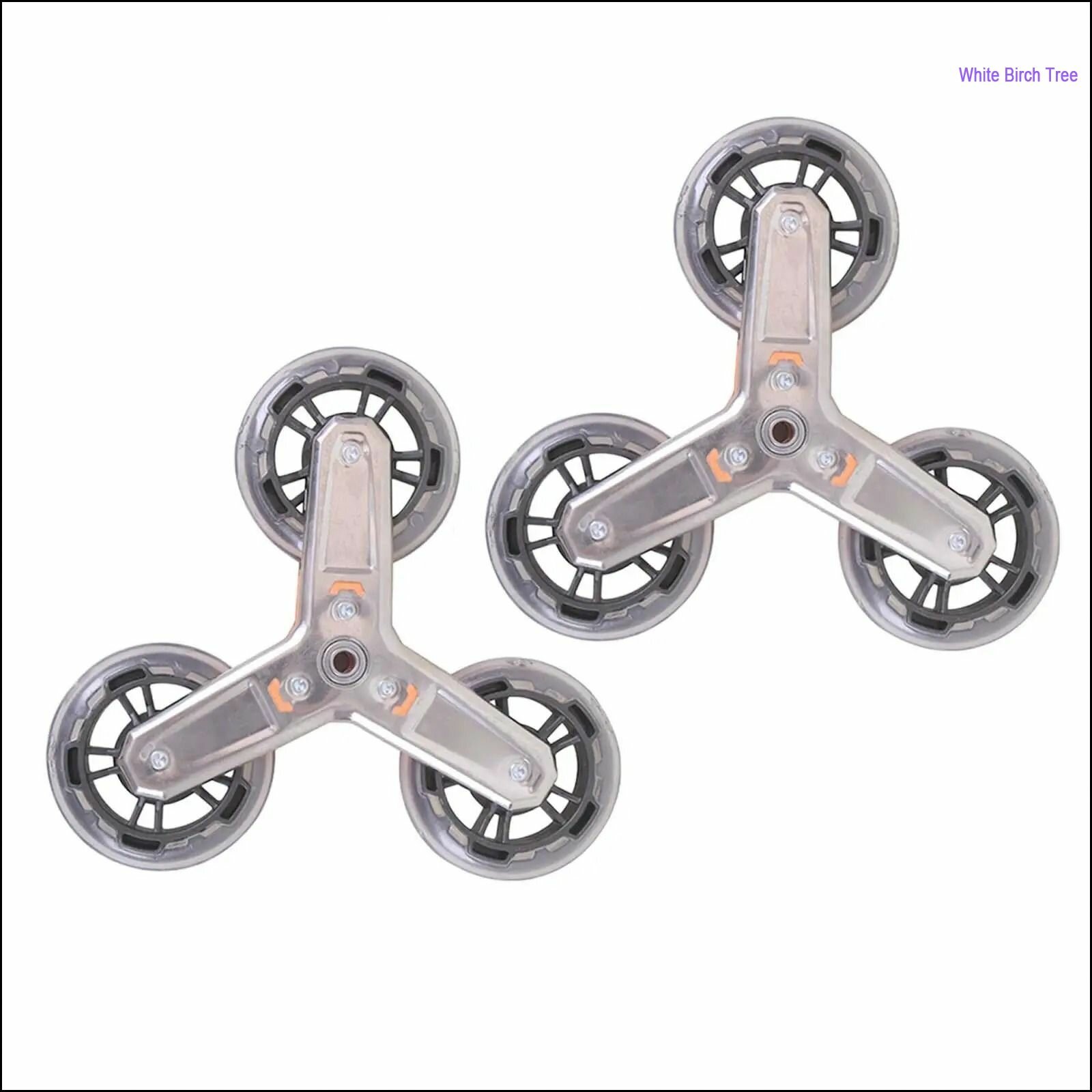 Колеса для тележки лестничные тройные, Комплект 2 шт, Запасные колеса для сумки-тележки хозяйственной, Износостойкие с подшипником