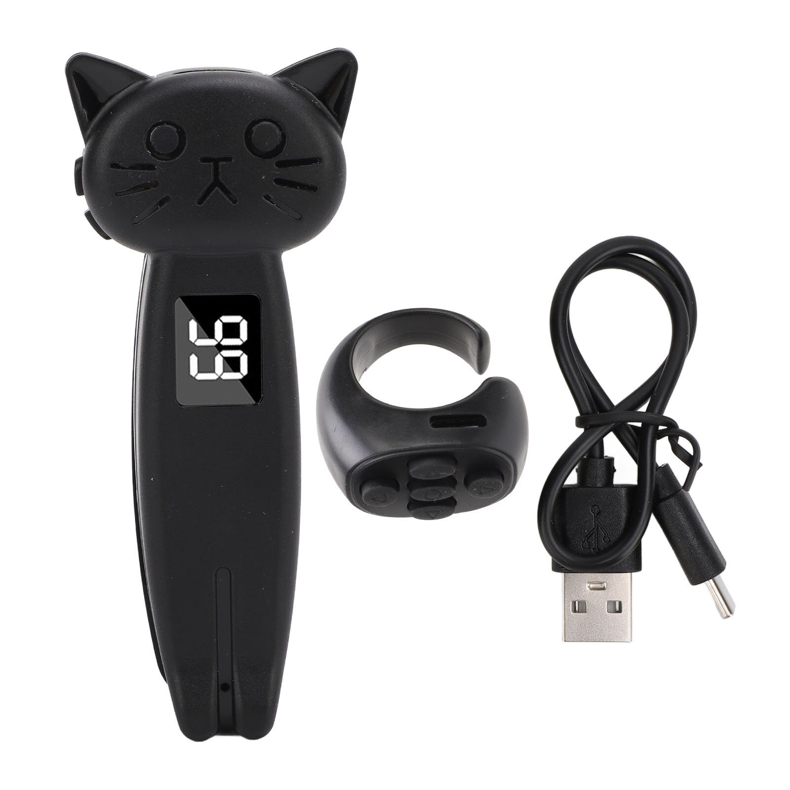 Bluetooth -пульт дистанционного управления страницей Turner Type C быстрая зарядка Silent Smart Scrolling Ring для планшета мобильного телефона Black