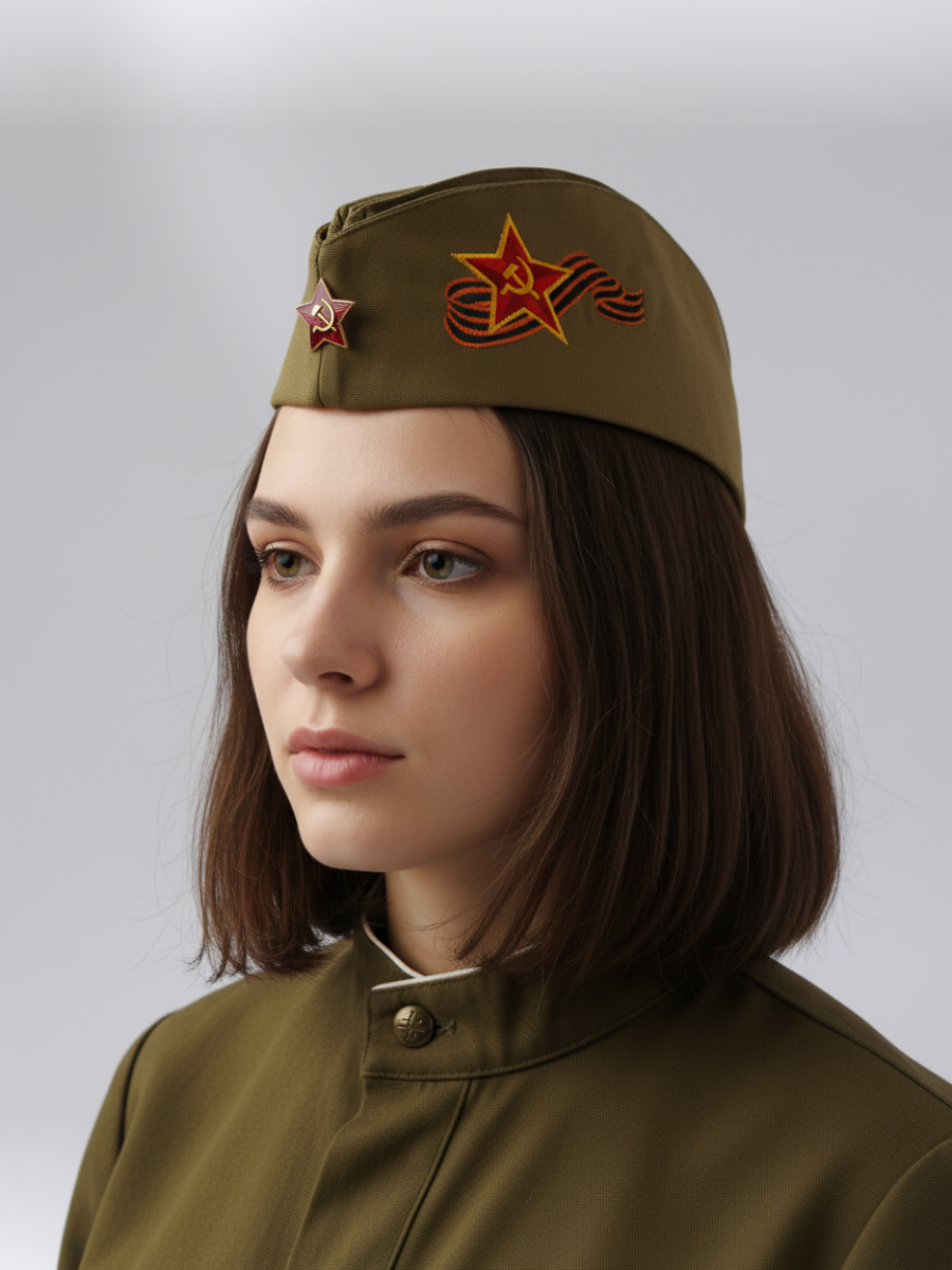 Пилотка Советской Армии СССР со звездой и вышивкой. Размер 58. Felante