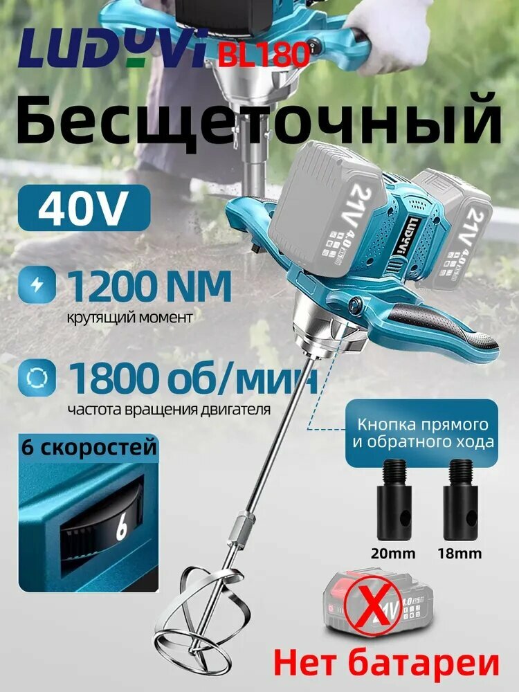 LUDYVI Бур садовый ручной, ABS пластик