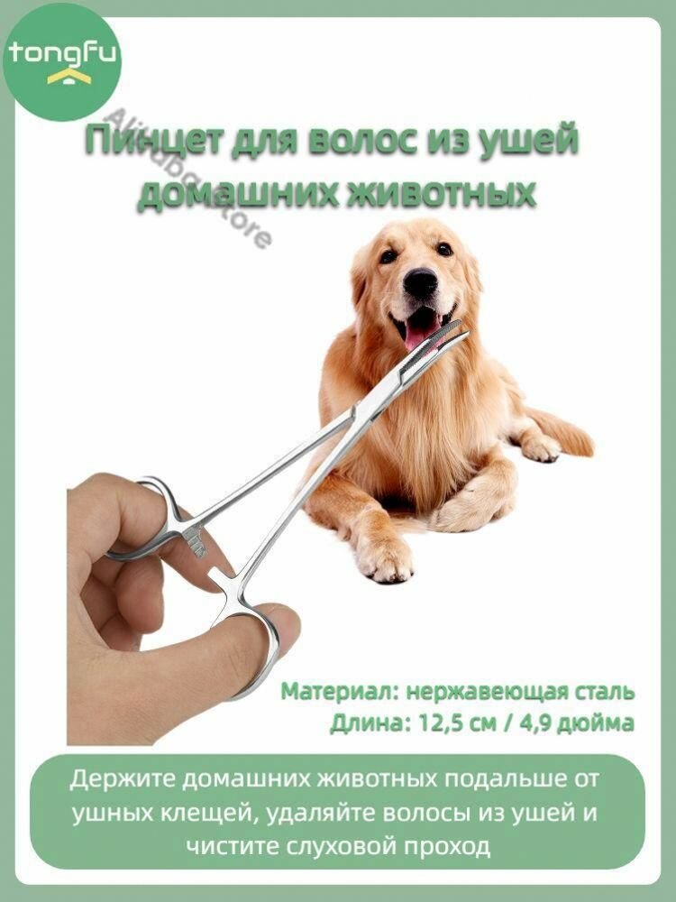 Плоскогубцы для выщипывания домашних животных из нержавеющей стали, пинцет для волос из ушей собак и кошек, зажим для чистки локтей