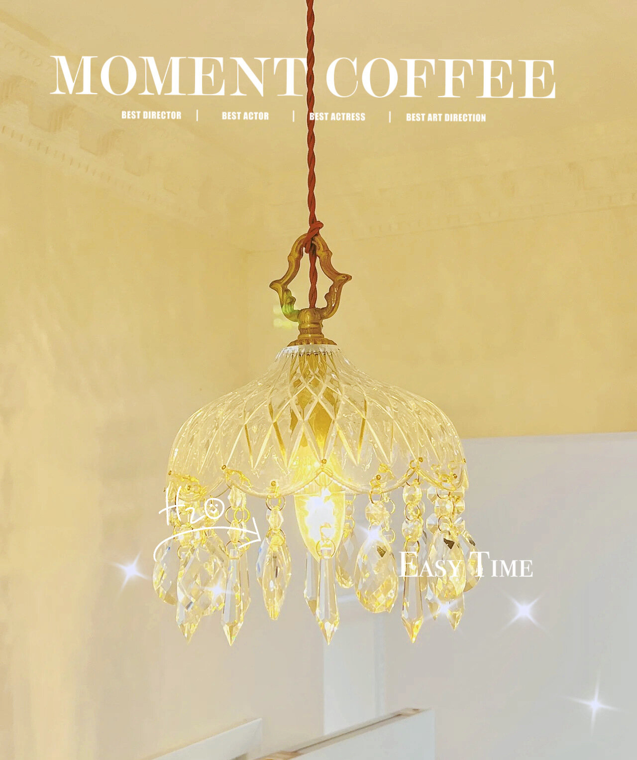 Французская латунная ретро-хрустальная маленькая люстра стеклянная люстра 20*27 см с трехцветным светом