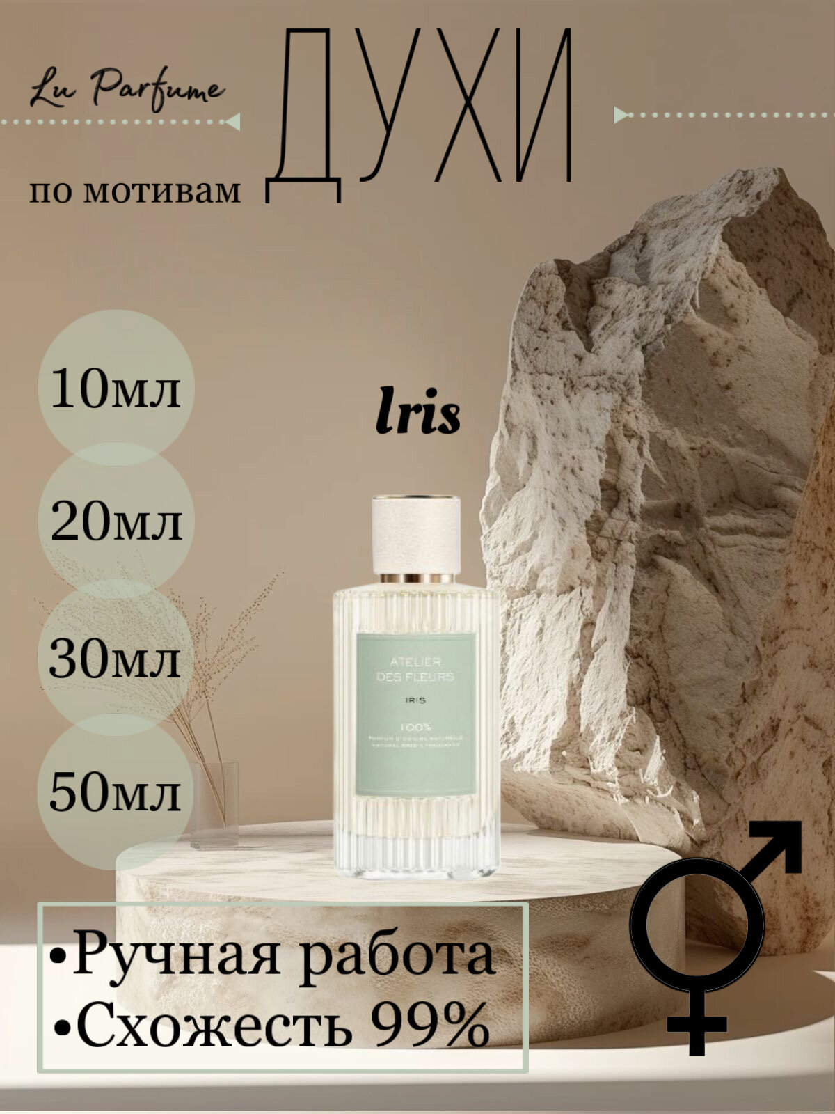 Духи ручной работы по мотивам 'Iris' Хлоя, для мужчин и женщин