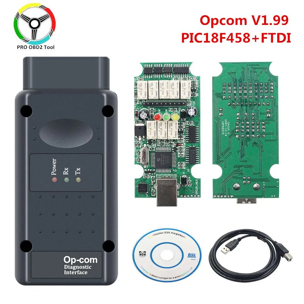Opcom V1.99 PIC18F458+FTDI OBD2 Сканер