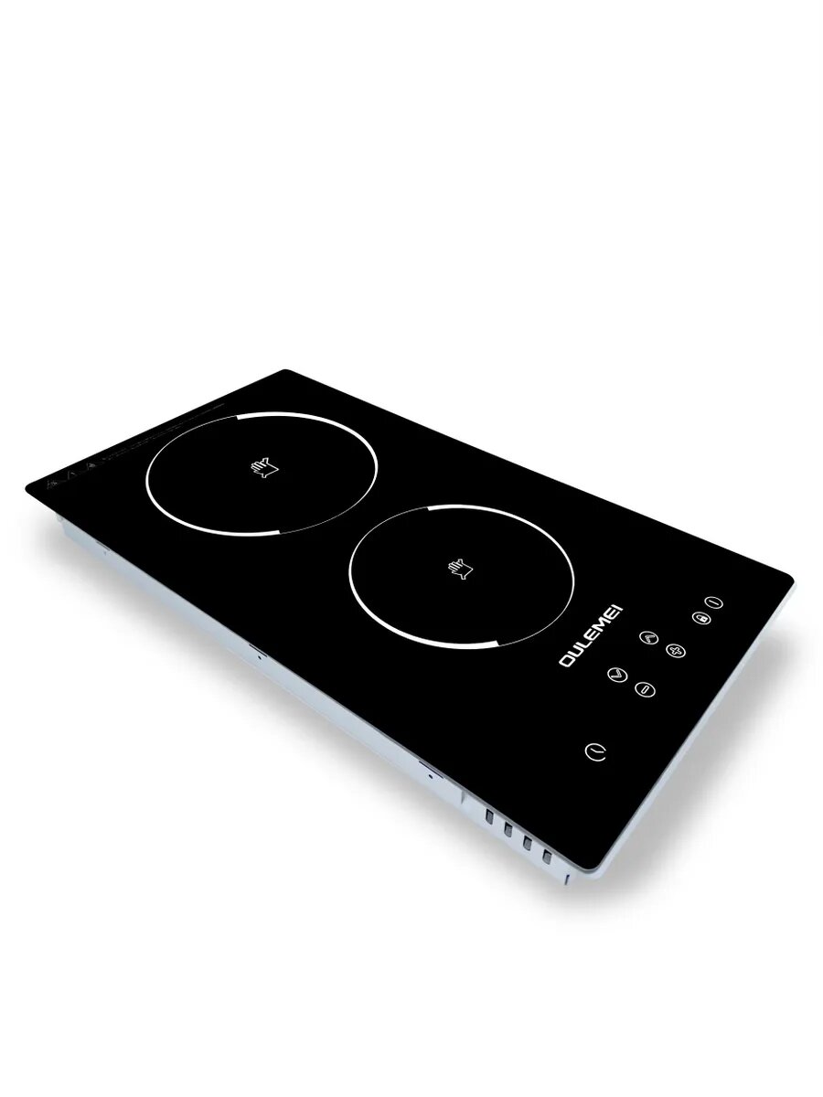 Плита OULEMEI OLM-DTH002, двухконфорочная, керамическая, черная