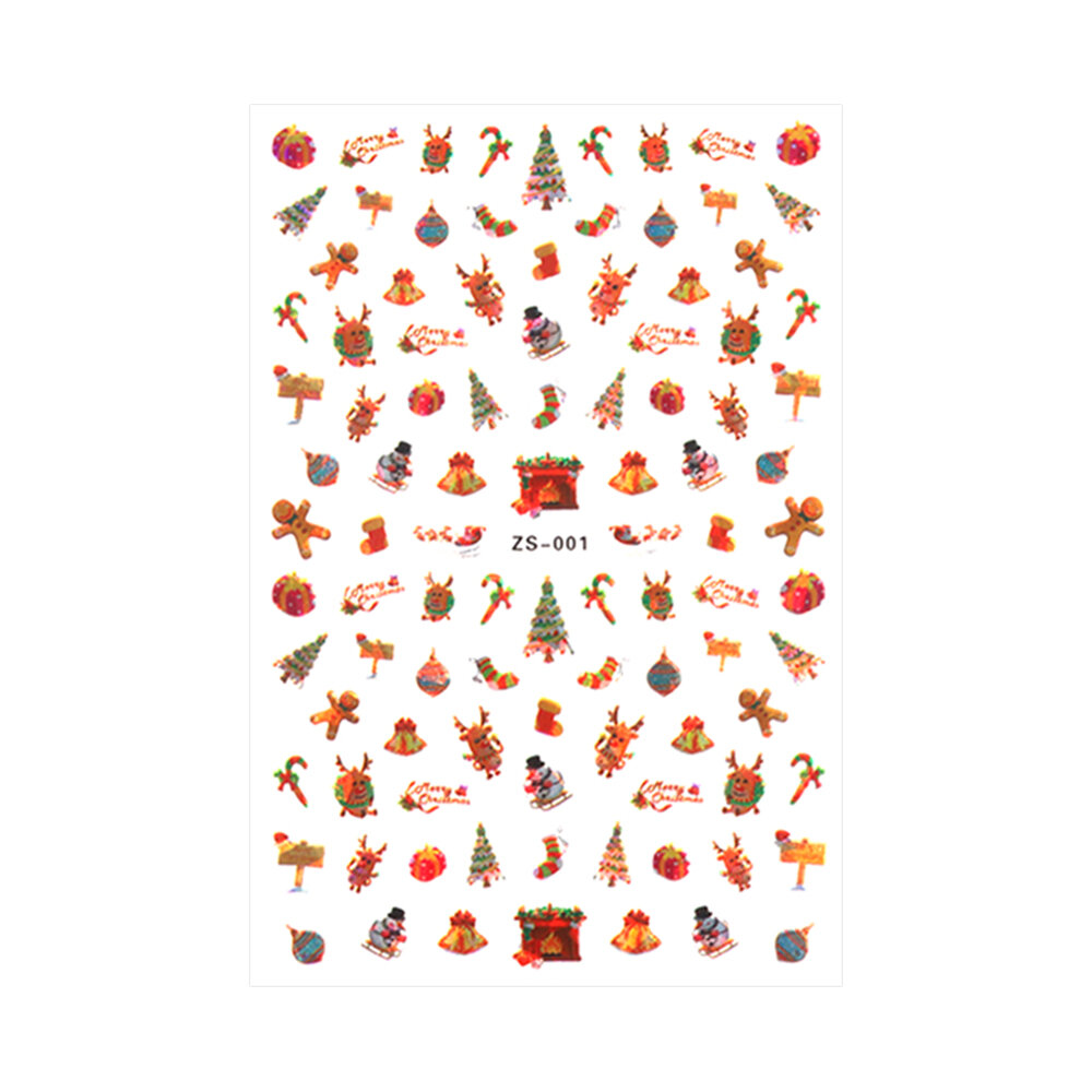 Наклейки для ногтей на Рождество 1 лист, самоклеящиеся, водные трансферные, для создания дизайна ногтей, для женщин и детей, аксессуары для маникюра DIY 11,8*8 см