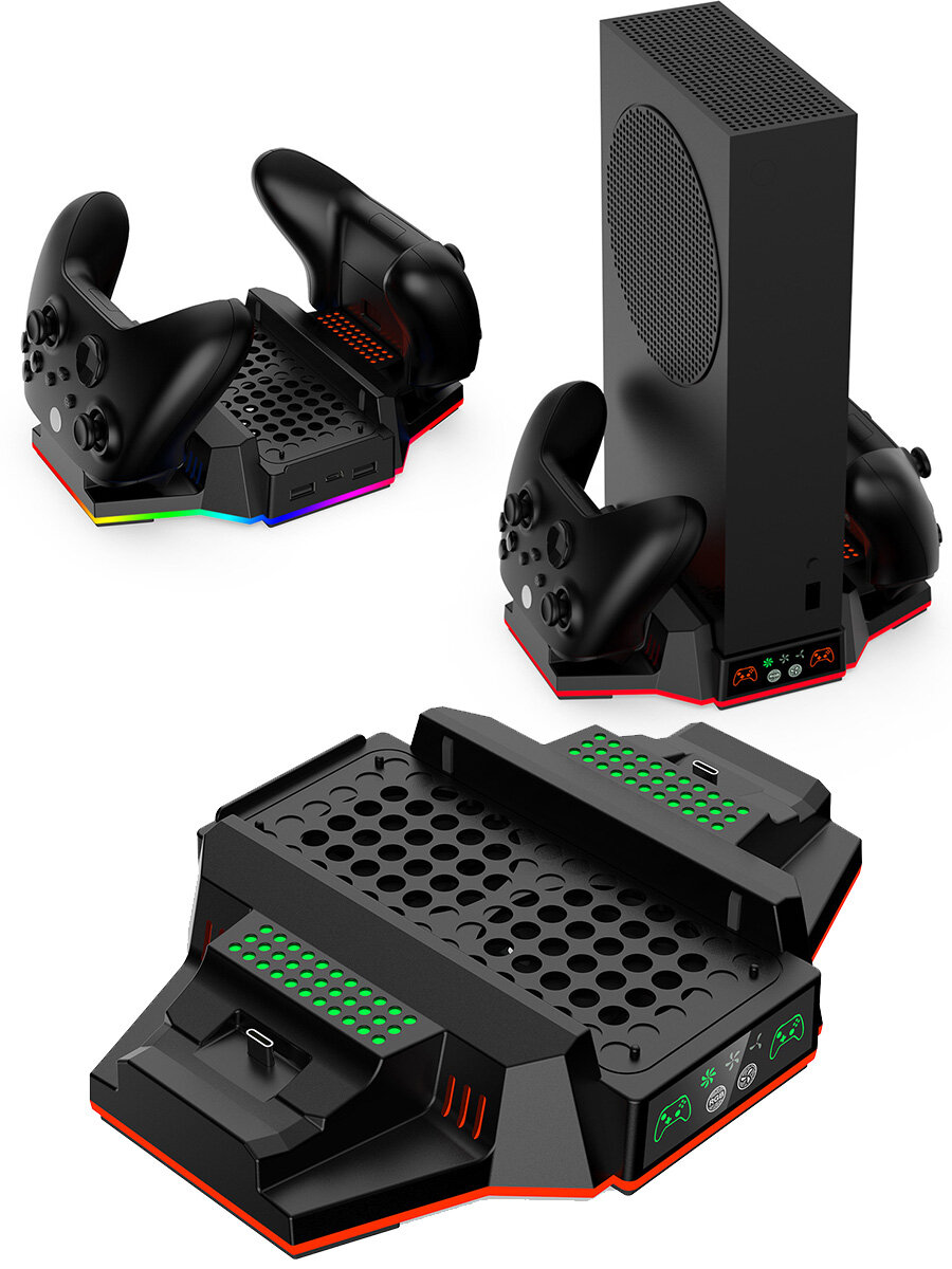 Многофункциональный стенд с RGB подсветкой для Xbox Series S (Dobe TYX-3612) Black