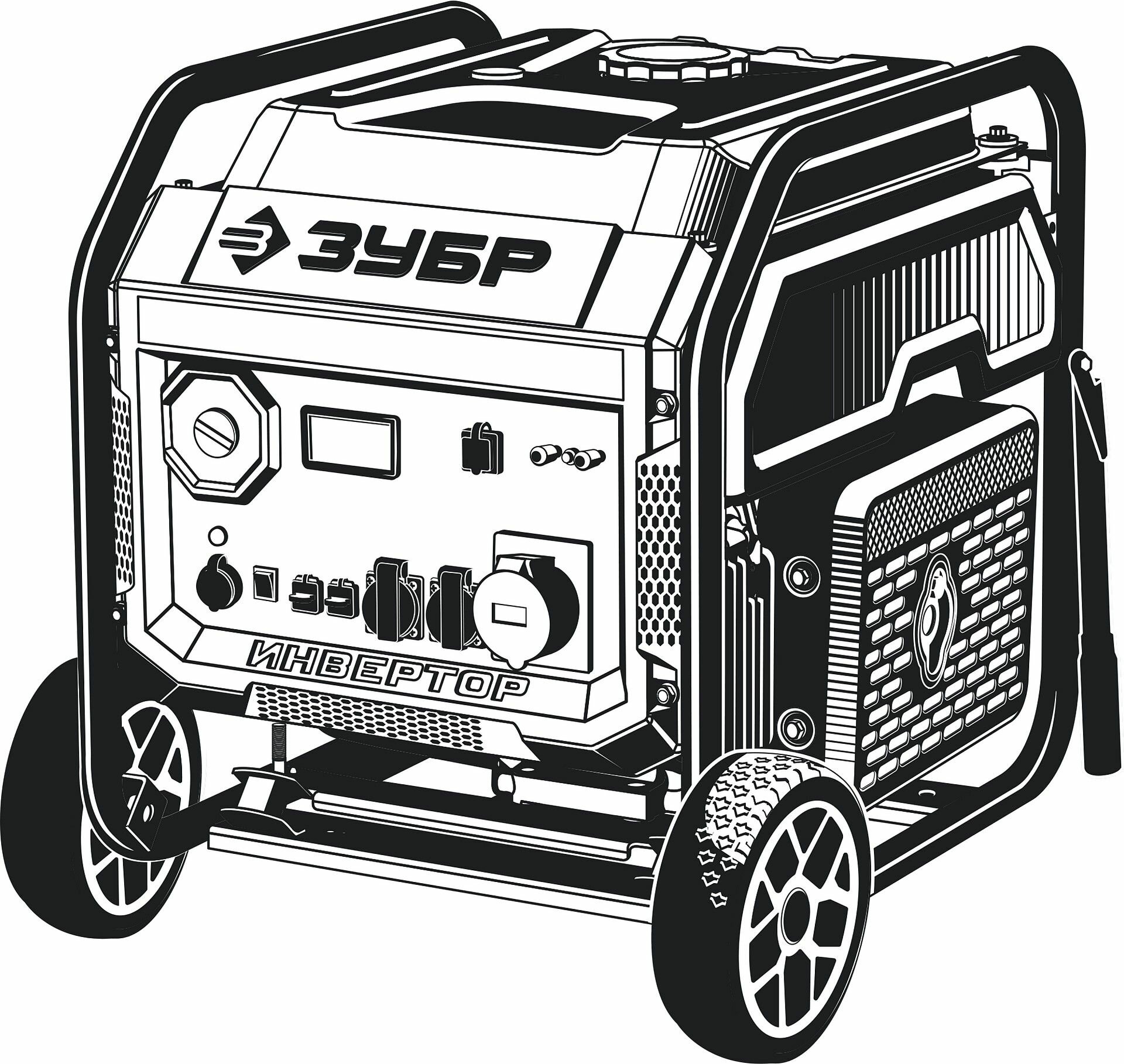 ЗУБР 7500 Вт, инверторный генератор с электростартером и розеткой АВР (СБИ-7500ЕА)