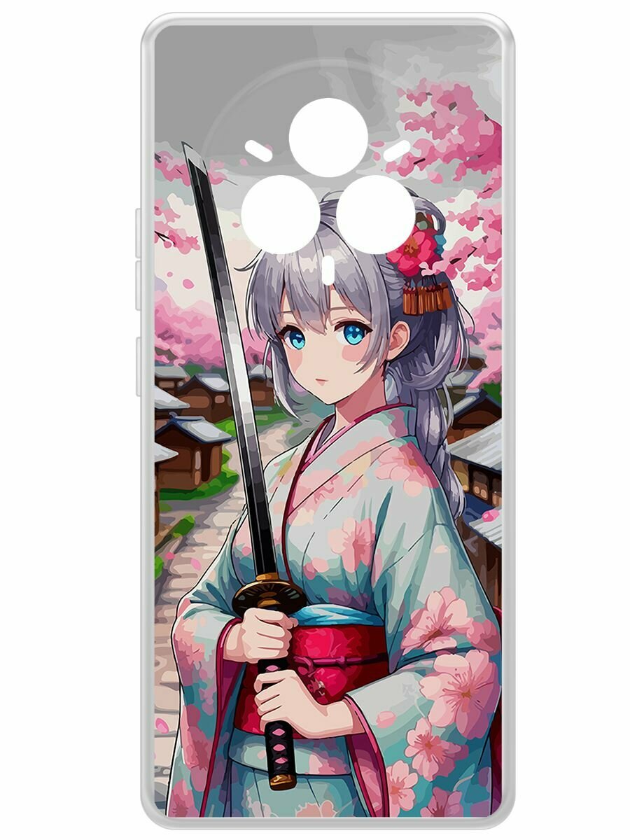 Чехол-накладка Krutoff Clear Case Сакура-сан для Realme 14 Pro