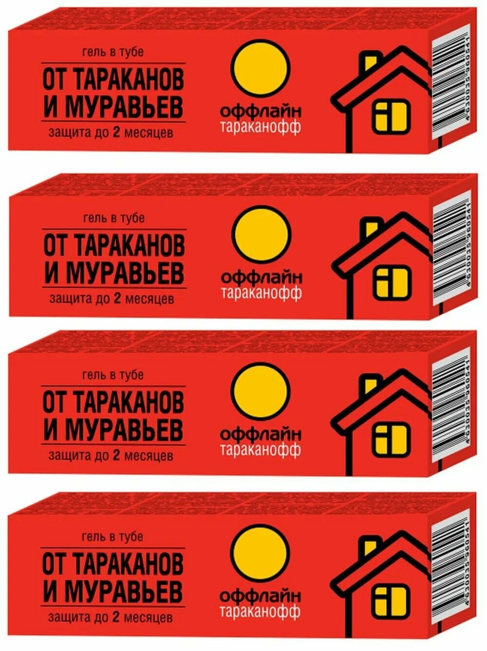 Гель от тараканов и муравьев Тараканофф оффлайн, туба, 75 мл, 4шт