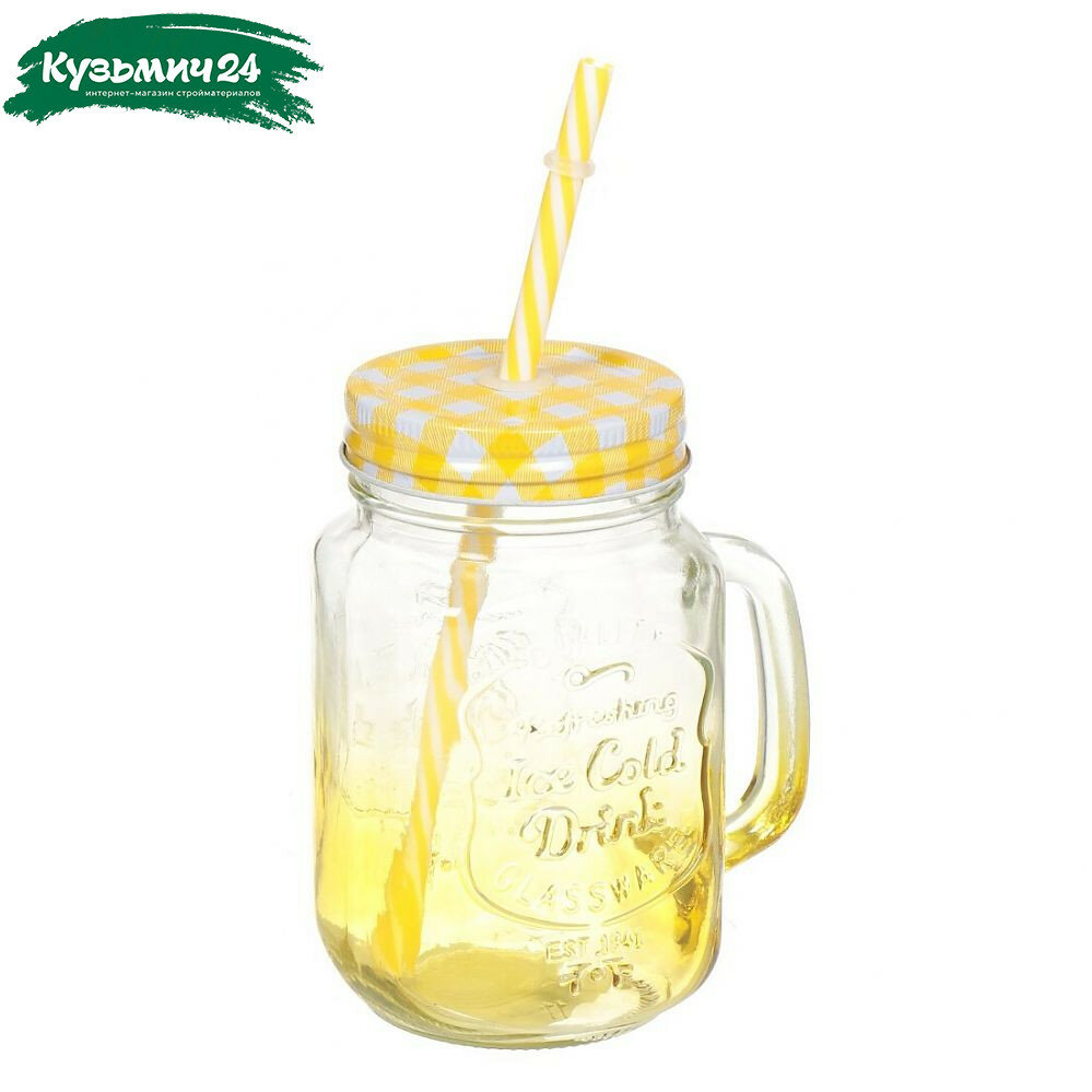 Банка для напитков/смузи стекло 450 мл SDFG0114-2
