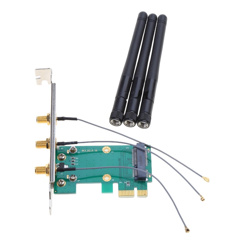 Беспроводная Сетевая Карта Wifi Mini PCIE-PCI-E 1X Настольный Адаптер Аксессуары Антенны Компьютерная Часть Сетевой Адаптер