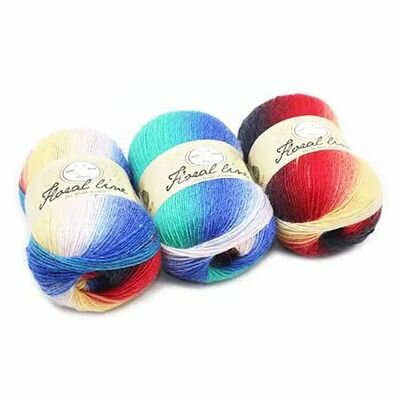 Пряжа Floral Line 219 (5 мотков по 100г/400м) радуга
