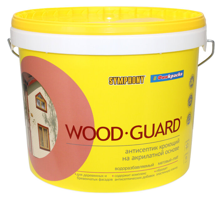 Антисептик SYMPHONY WOOD GUARD кроющий, водоразбавляемый, матовый, база VС 2,7л