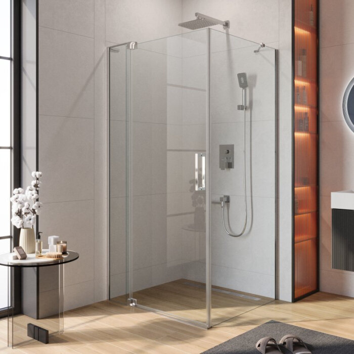 Душевой уголок Cezares Slider SLIDER-AH-1-100-100/110-C-Cr 110х100 см, профиль хром, стекло прозрачное