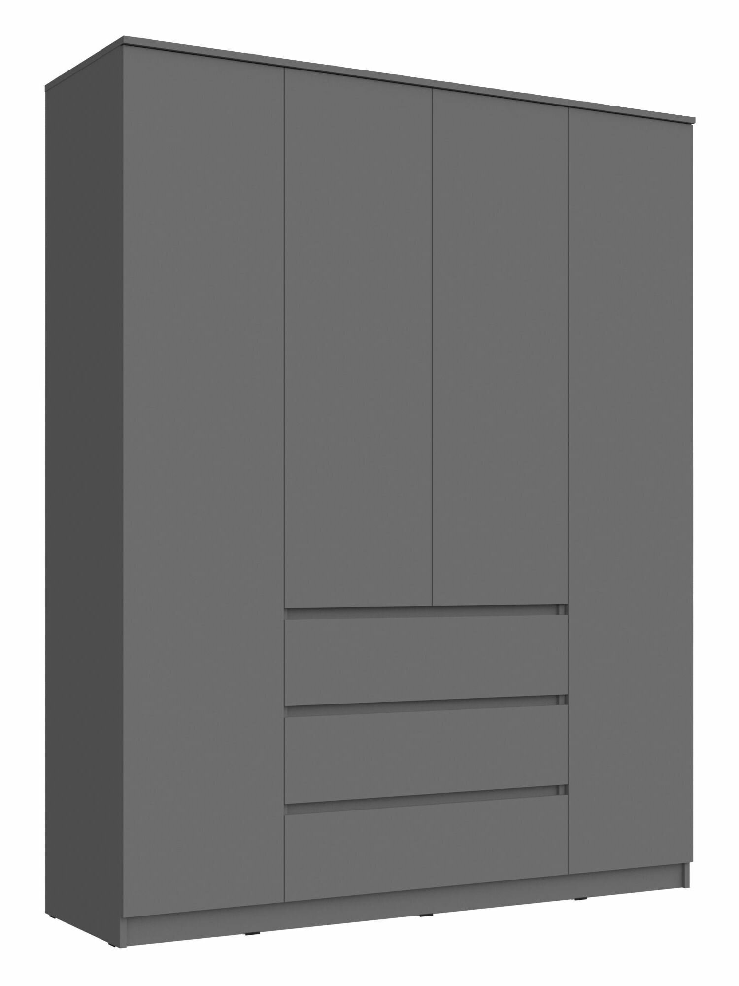 Шкаф Мебельная Фабрика РАЙ "Челси", ЛДСП, графит, 160x202x51 см, 4 двери