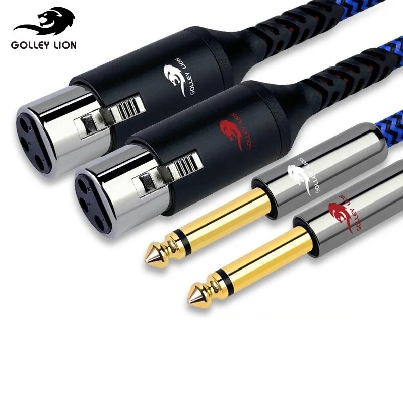GOLLE YLION Аудиокабель XLR-XLR 2x XLR-2x 6.35 TS, 3 м
