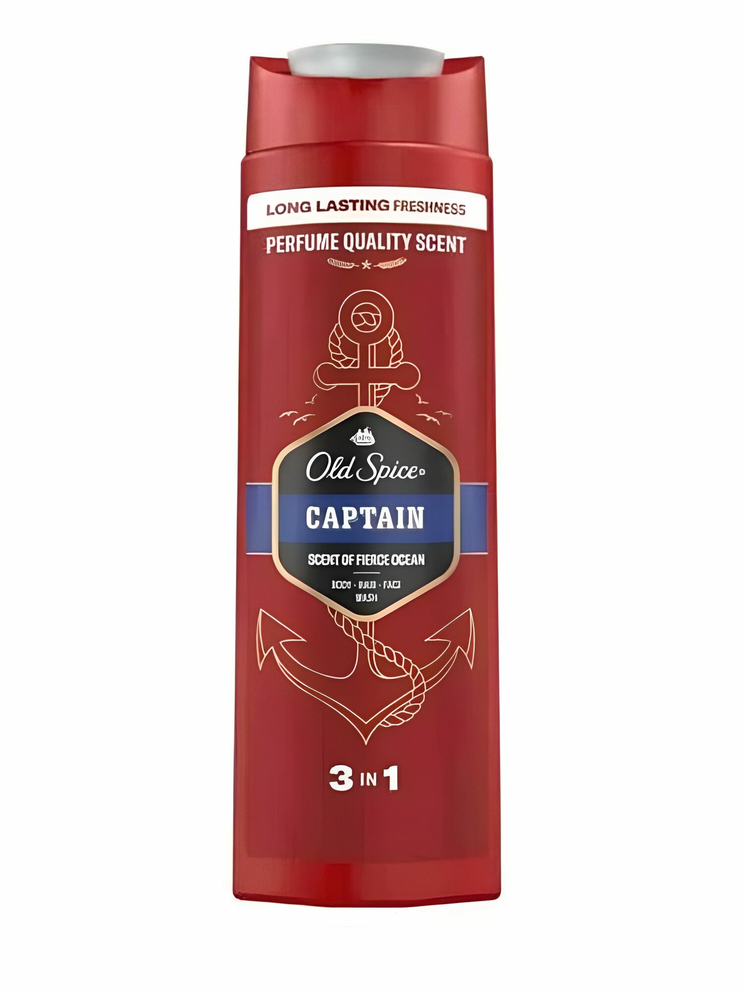 Гель для душа и шампунь мужской 3 в1, OLD SPICE Captain, 400 мл.