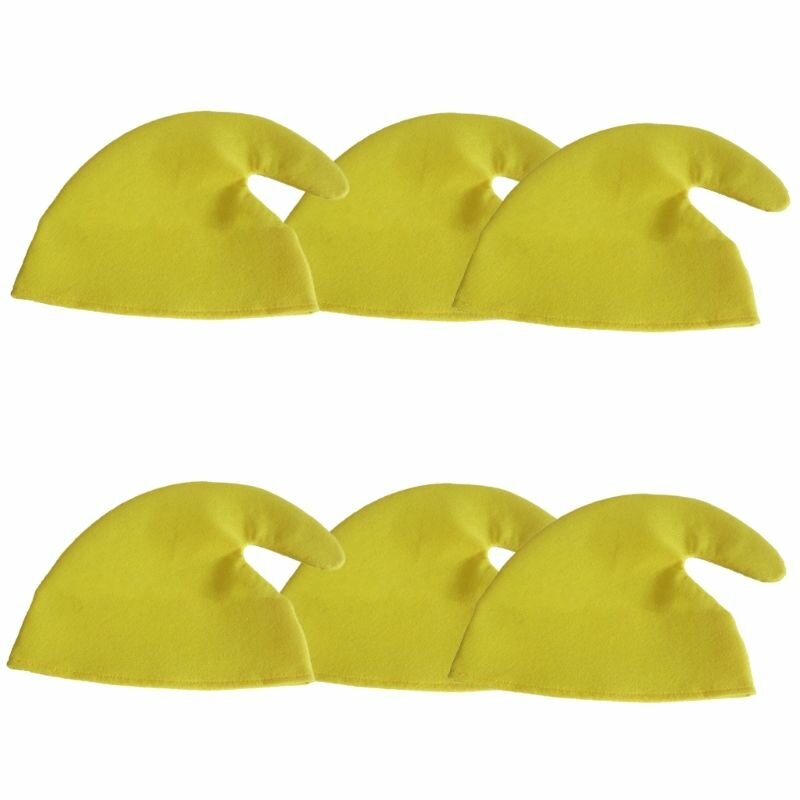 1 комплект из 6 рождественских шляп эльфов-желтый