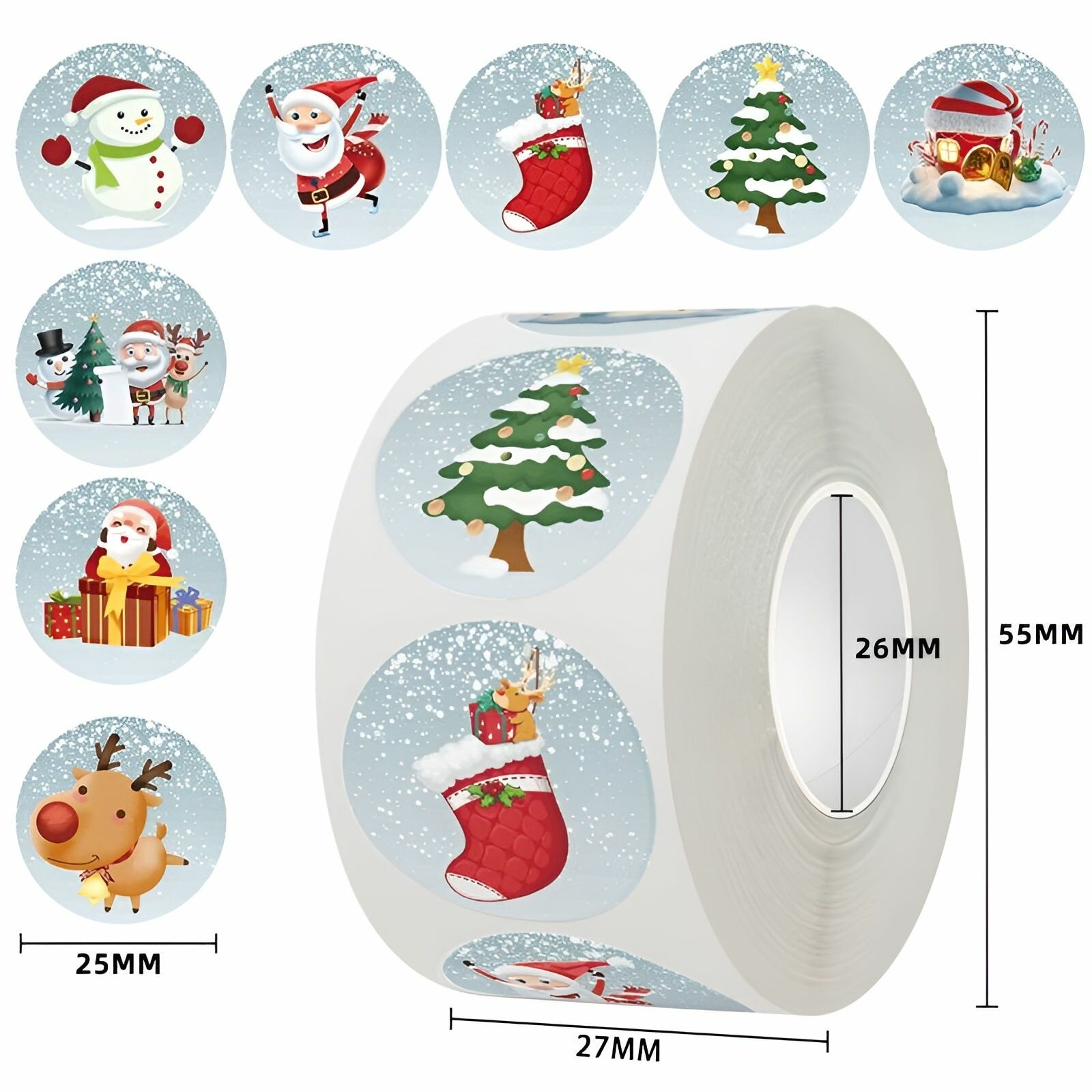Детские наклейки, 500 шт./рулон