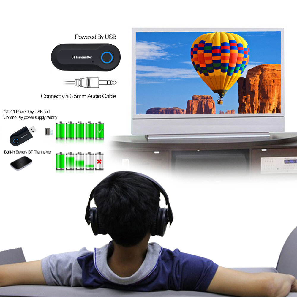Беспроводной Bluetoothаудиопередатчик для ТВ, DVDплеера, ПК, MP3