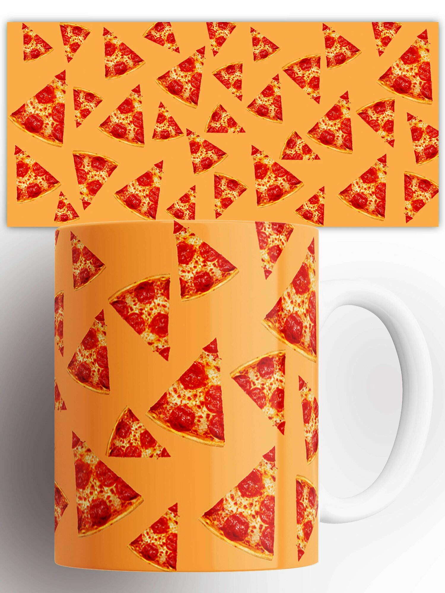 Кружка Пицца Пепперони фаст-фуд Pepperoni Pizza Fast food еда , на подарок с принтом приколом 330 мл