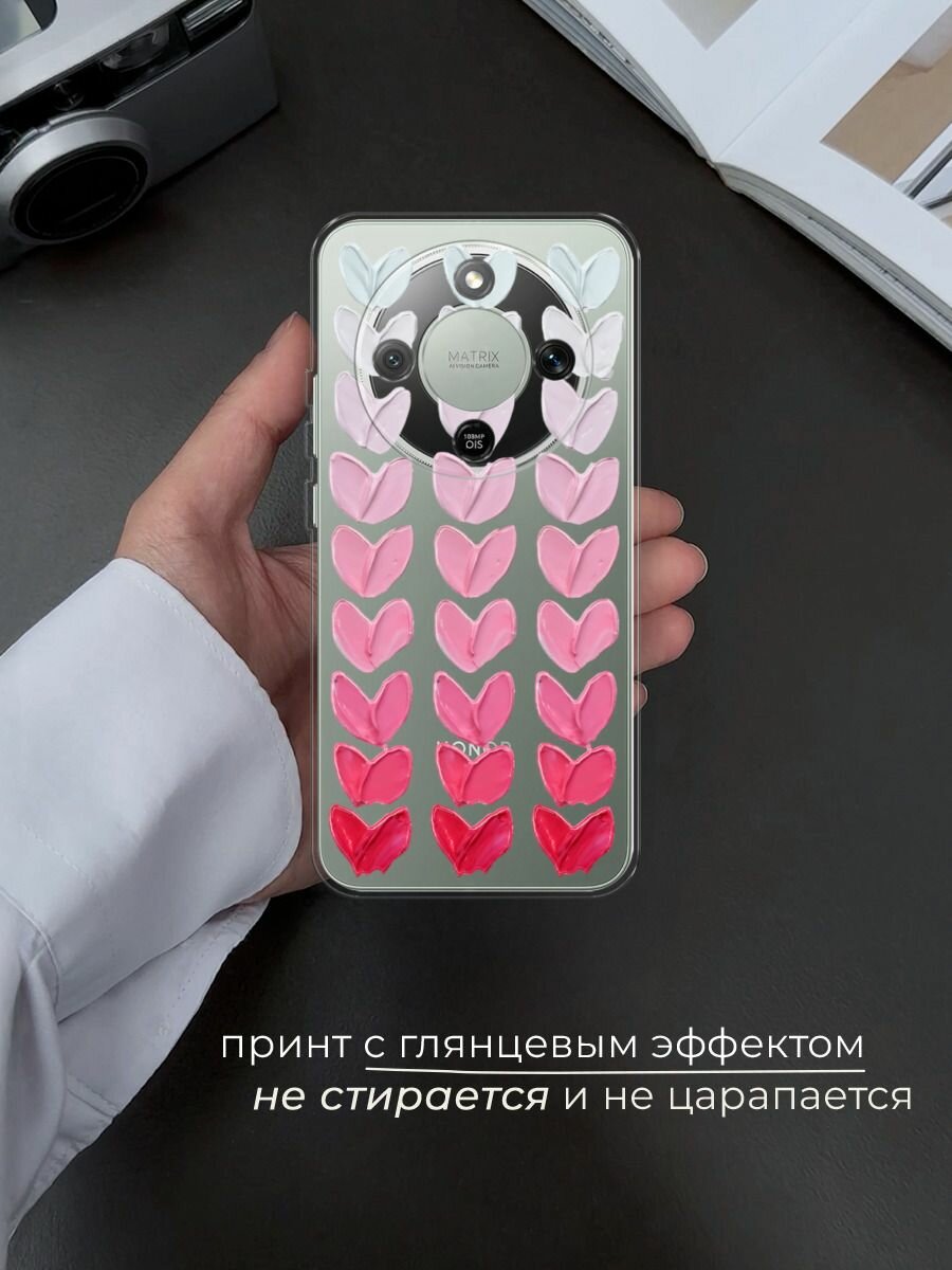 Чехол на Honor X9d / Хонор X9d с принтом Градиент из сердечек — фото 1