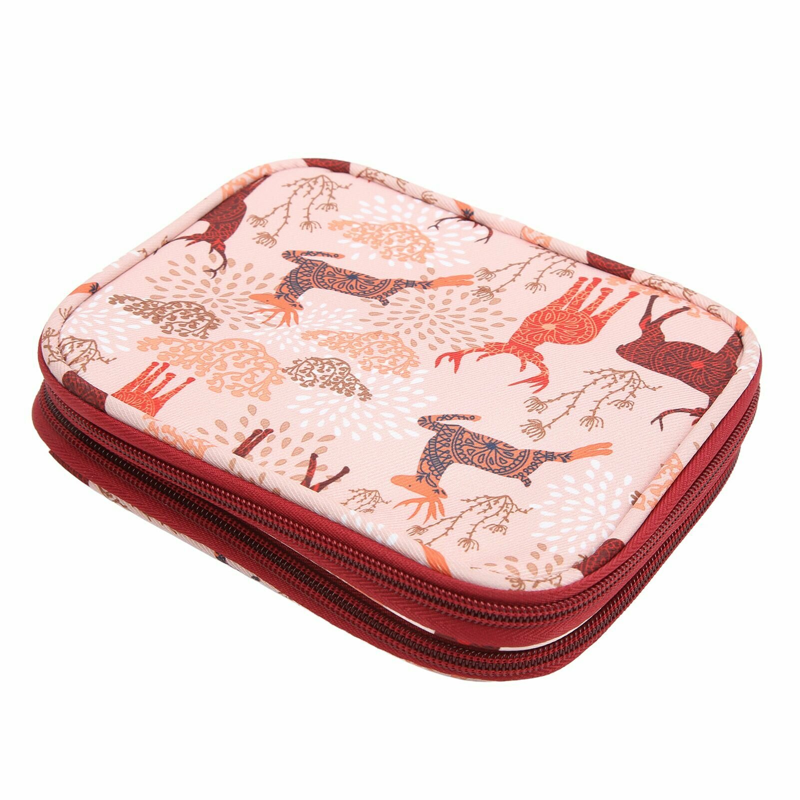 Двухслойная сумка для вязания крючком большой емкости из ткани Оксфорд 600D, узор пятнистого оленя, портативный, мягкий и прочный материал, сумка для вязания большой емкости